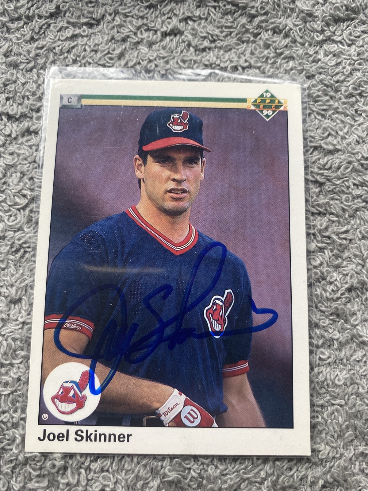 Autographed Signed 1990 Upper Deck #369 Joel Skinner Cleveland Indians ...