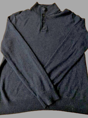 Banana Republic Pullover 4 Button Sweater Men L Cotton Wool Nylon Blend ...