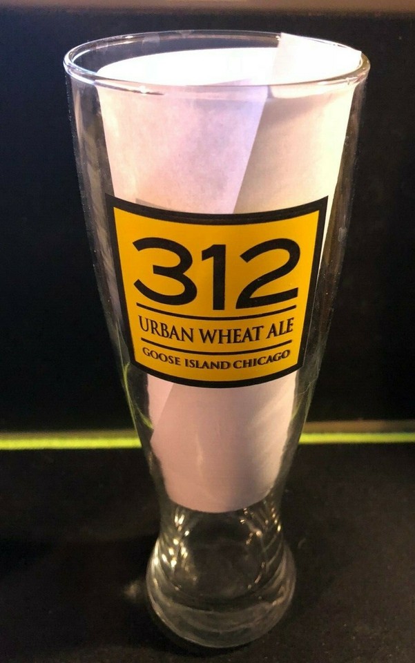 GOOSE ISLAND Brewery 312 Urban Wheat Ale 16 oz Craft Beer Glass CHICAGO ...