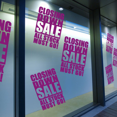 Closing Down Sale Sign Retail Shop Window Display Vinyl Wall Stickers ...