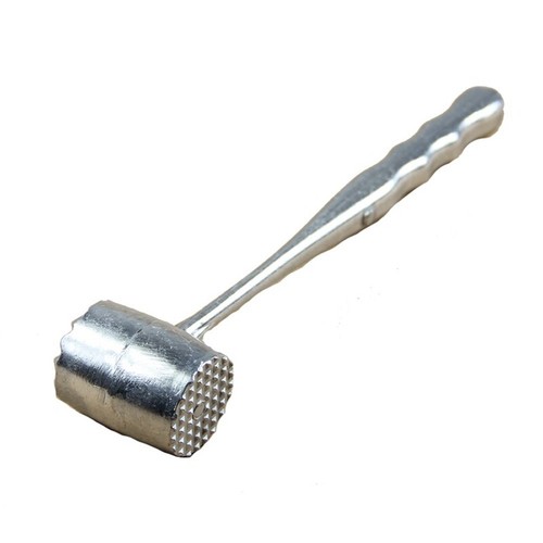 Silver Two Sides Aluminum Round Meat Hammer Mallet Tenderizer Beef ...