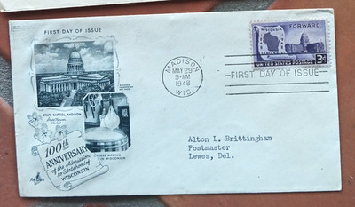 WISCONSIN STATEHOOD CENTENARY 1948 CHEESE MAKING ARTCRAFT CACHET FDC | eBay