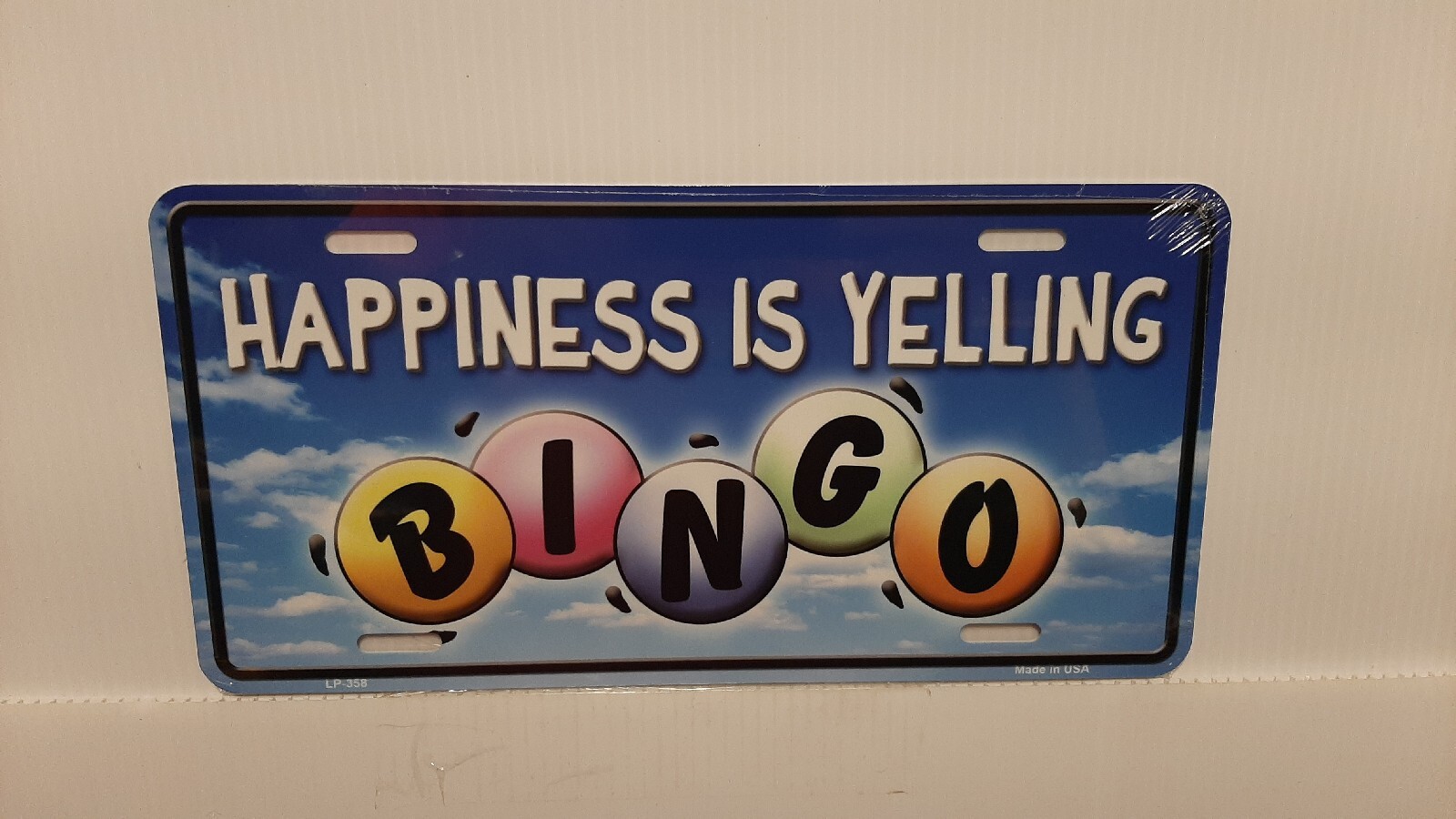 HAPPINESS IS YELLING BINGO METAL AUTO TAG LICENSE PLATE 6X12 (NEW) | eBay