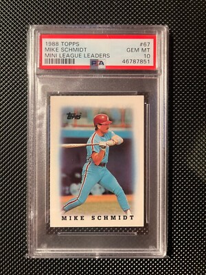 1988 Topps Mike Schmidt Mini League Leaders PSA 10 | eBay