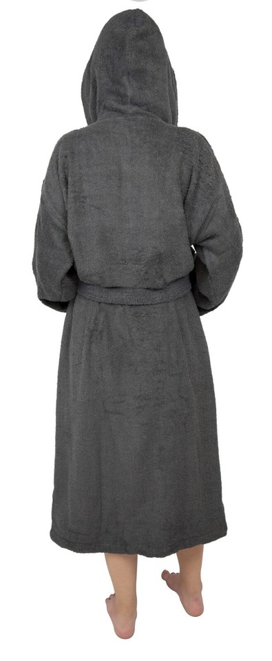 Womens Terry Towelling Hooded Bathrobe Cotton Dressing Gown Spa Robe ...