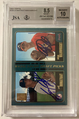 Adam Wainwright Phil Dumatrait 2001 TOPPS Beckett 10 AUTOGRAPH JSA Cert ...