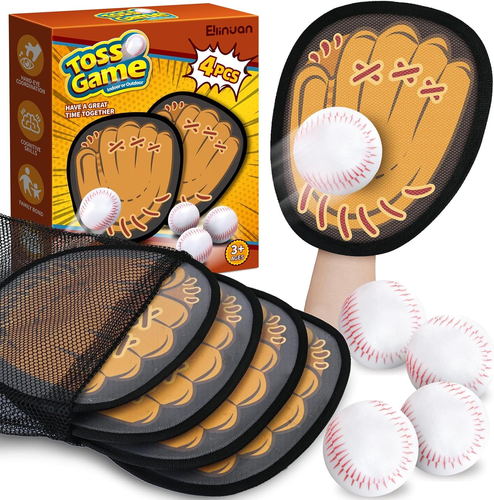 4 Pack Catch Ball Game Set, Outdoor Toys for Kids Ages 4-8-12, Kids ...