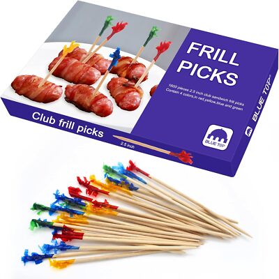 Wood Frill Picks Toothpicks 2.5 Inch Value Pack 1600pcscocktail Party ...