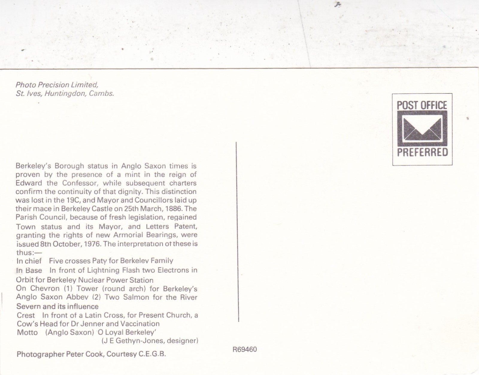 Berkeley Coat of Arms Postcard unused VGC | eBay UK