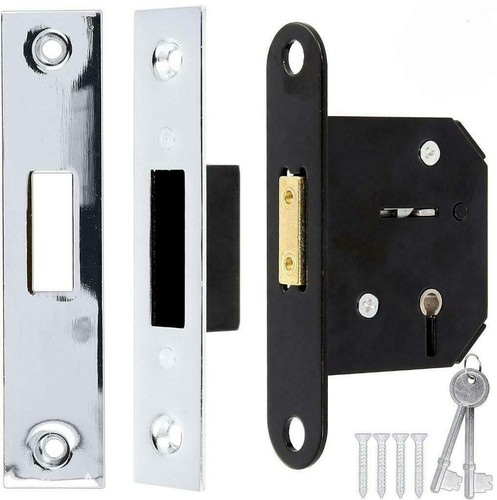 Yale Essentials 5 Lever Mortice Deadlock 2.5 Inch 64 mm Backset Chrome ...