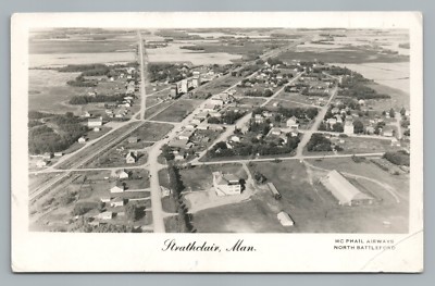 Strathclair Manitoba RPPC Yellowhead—Rare Vintage McPhail Airways Photo ...