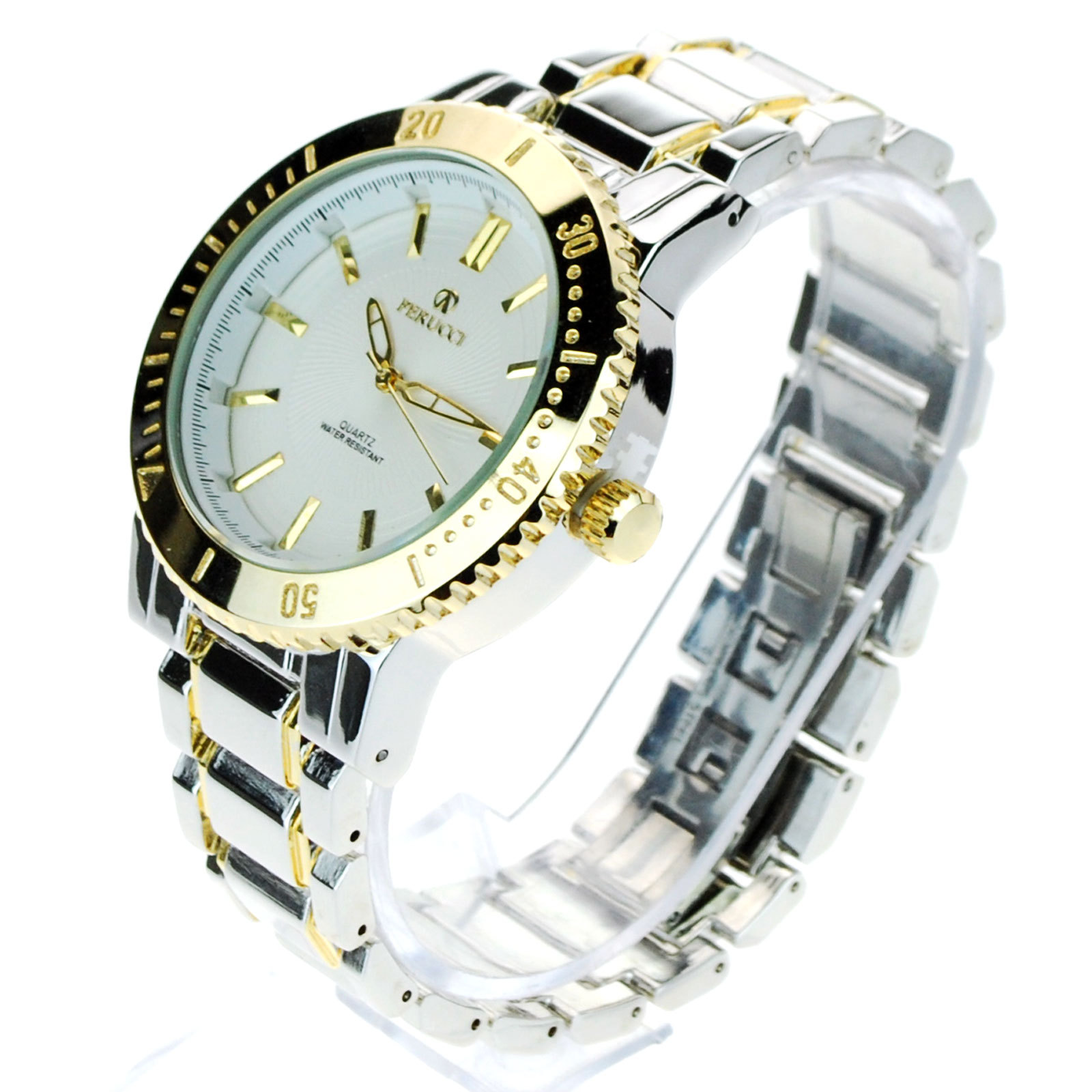 Mens Designer Fashion Luxury Plated Metal Dress Analog Round Wrist ...