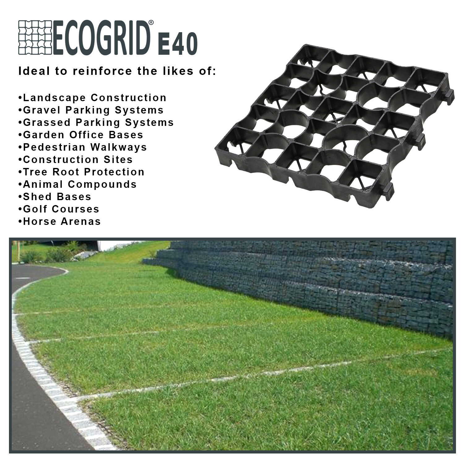 GRAVEL DRIVE GRIDS EcoGrid E40 Permeable Eco Paving Driveway Car Park ...