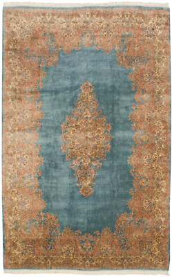 RRA 13x20 Authentic Oriental Rug Open Field Design Lt. Blue Carpet ...