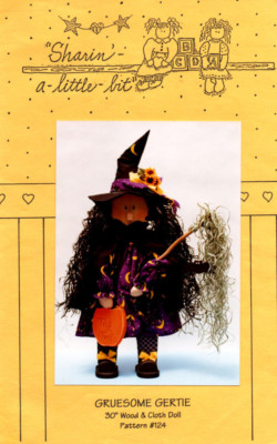 GRUESOME GERTIE Sharin' a little bit 30" Wood & Cloth Witch Craft ...