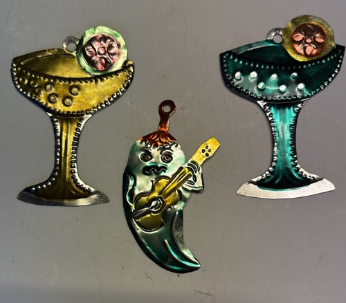 Tin Chili Pepper Guitarist & Margarita Glasses. | eBay