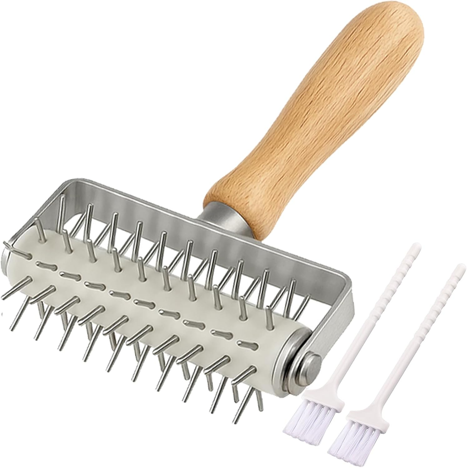 Pizza Dough Docker Roller Stainless Steel, Pin Puncher Dough Hole Maker ...