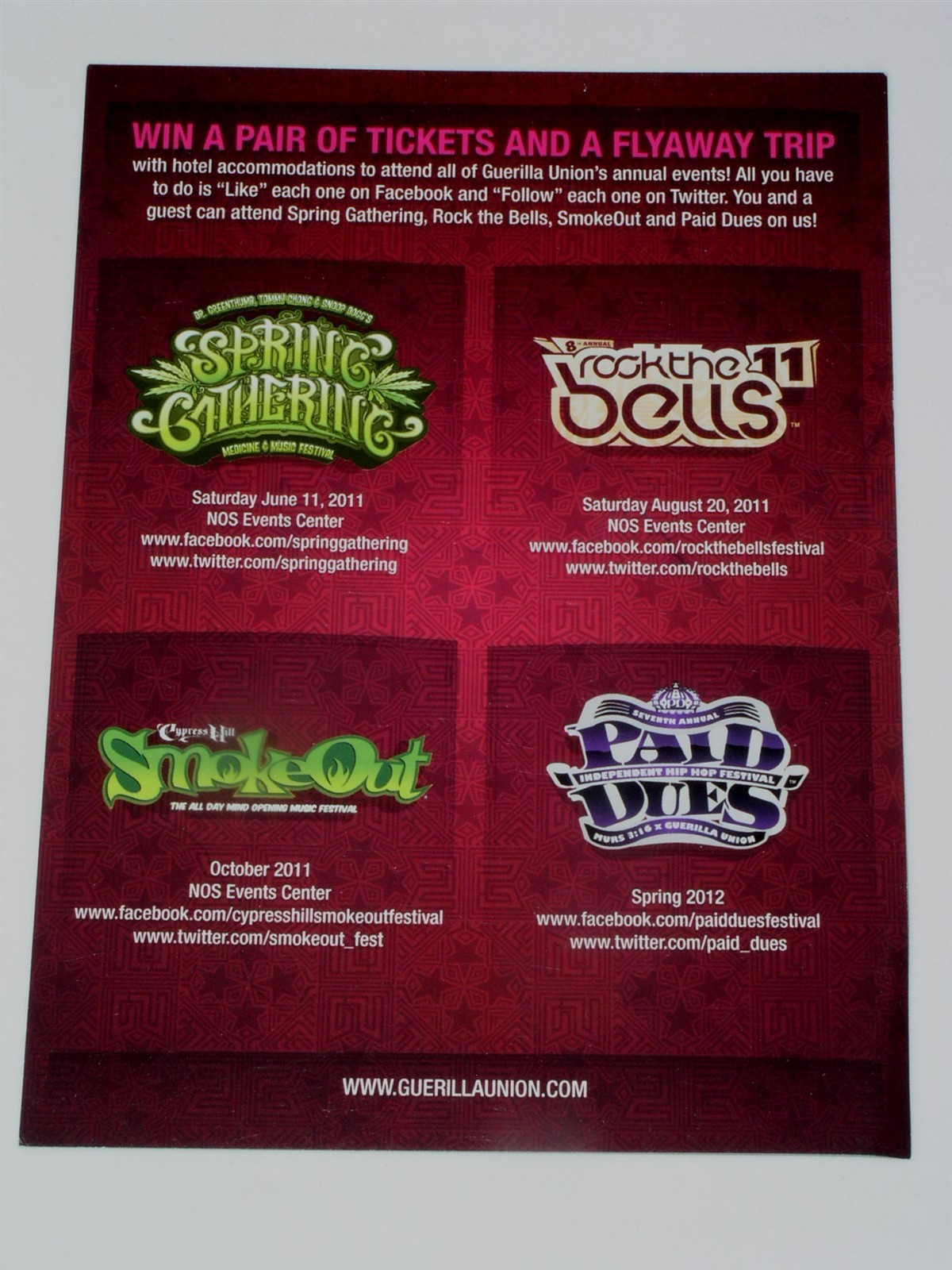 Snoop Dogg Spring Gathering Fest Concert Ad San Bernardino 2011 Cypress ...