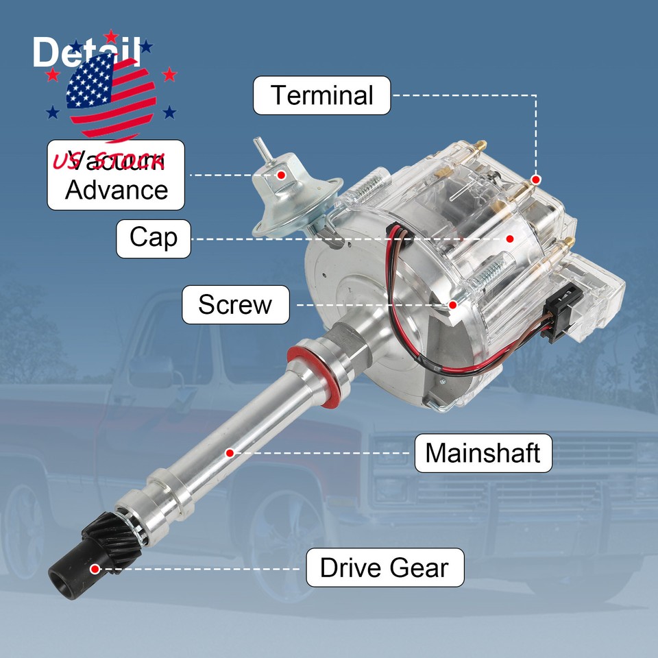 New HEI Distributor For V8 CHEVY 283 305 307 327 350 454 400 396 427 ...