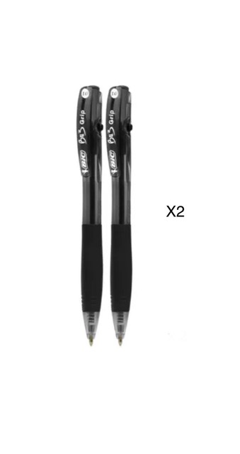 BIC Bu3 Comfort Grip Black Ink Biro Pens Retractable Medium Ballpoint 5 ...