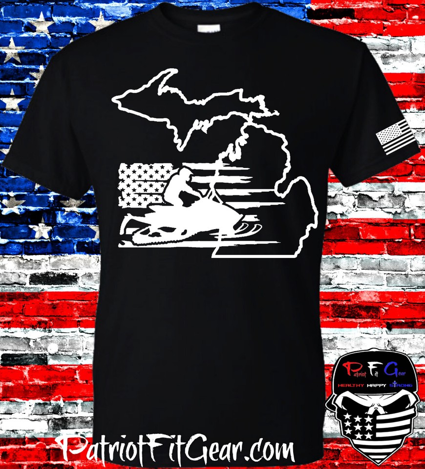 Michigan,Snowmobile,Flag,Snowmobiling,Snowmachine,Pow Stoke,Custom ...