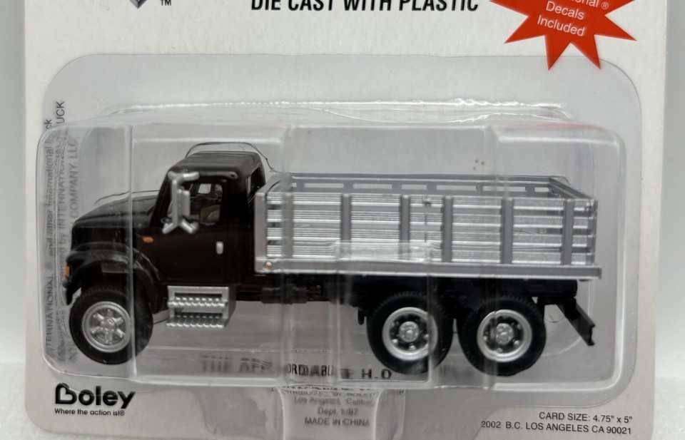 HO Boley #4006-36 International 3-Axle Stake Body Truck Vehicle Black ...