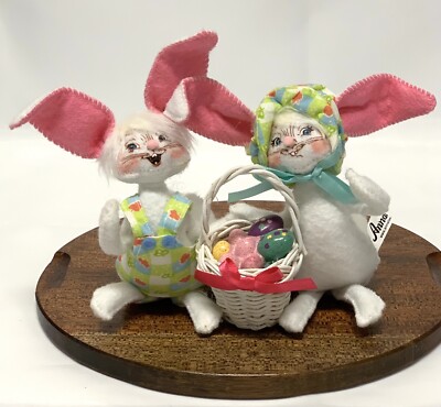 Vintage Annalee Easter Bunny Rabbit With Basket & Eggs Spring Doll 5.5 ...
