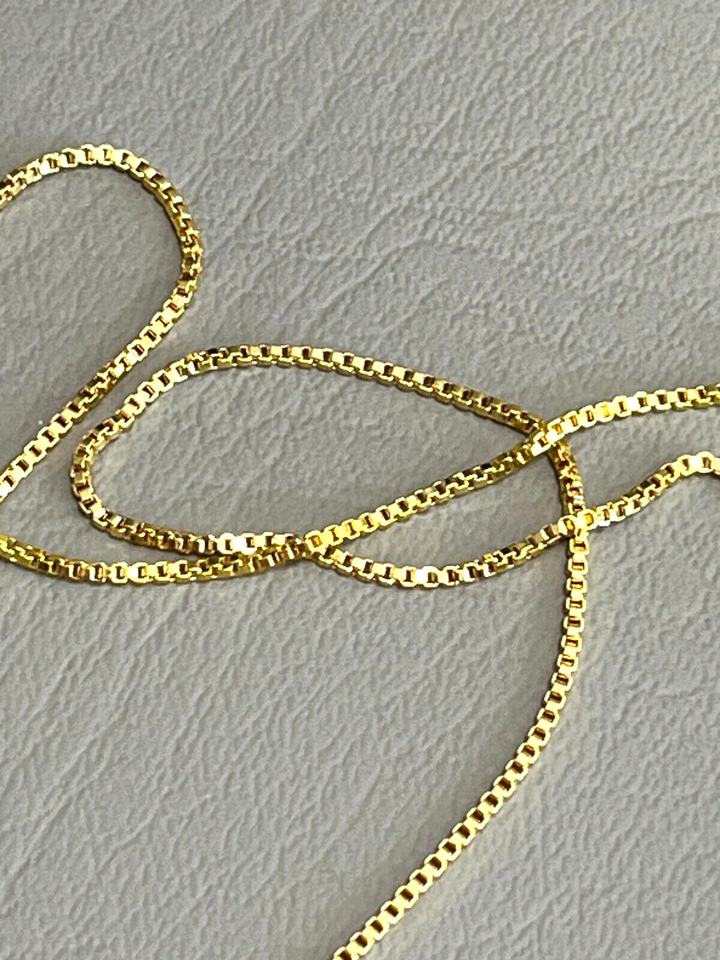 SHARP!! STAMPED 18K GOLD FILLED 1.6mm BOX CHAIN 20" LONG FITS PENDANT ...