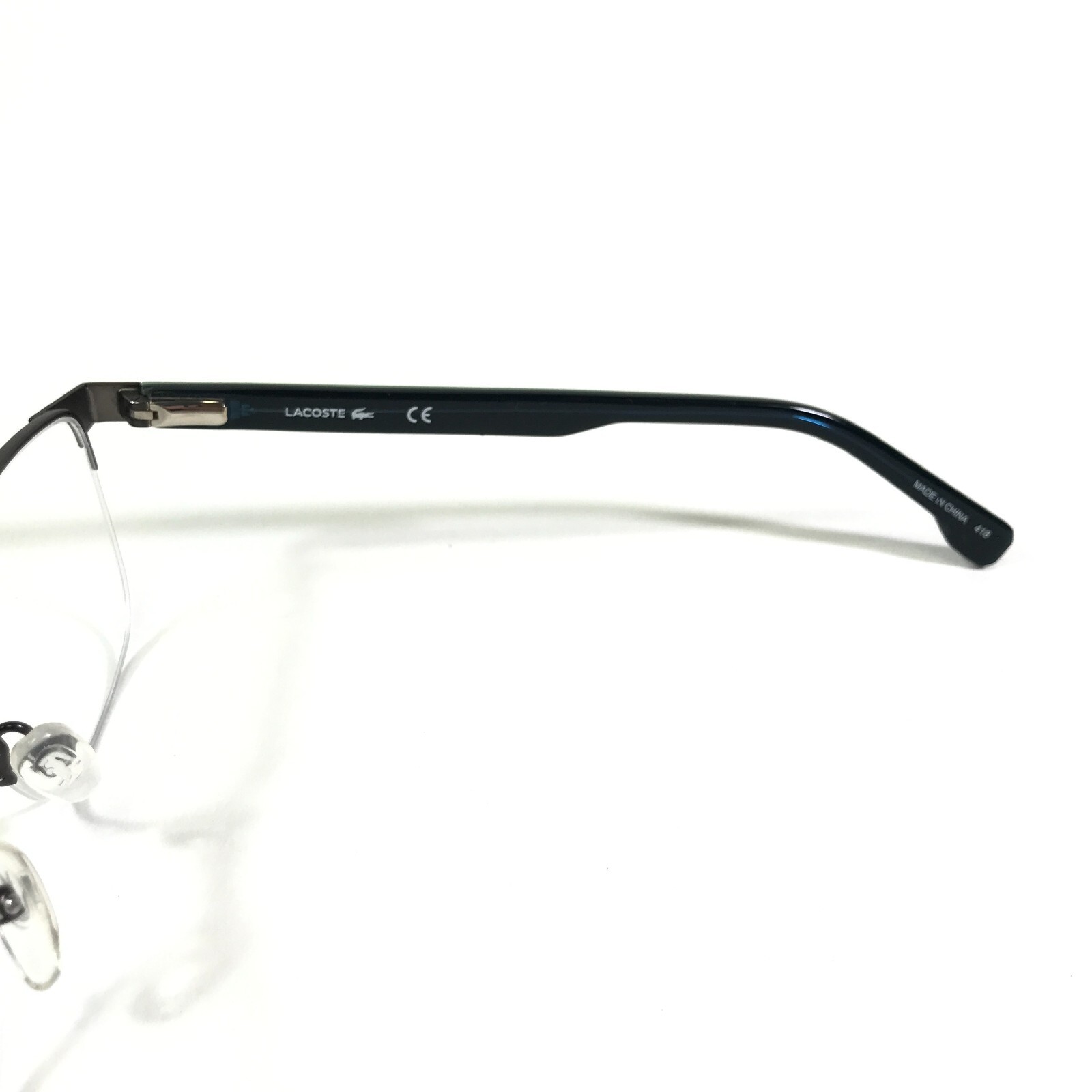 Lacoste L2248 033 Eyeglasses Frames Grey Green Rectangular Half Rim 53 ...