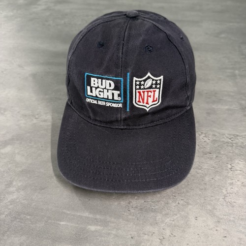 Vintage NFL Bud Light SnapBack Hat Navy Faded Embroidered Low Profile ...