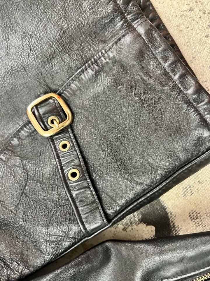 Schott 689H Horsehide Black Cafe Racer Leather Jacket Size 44 Moto ...