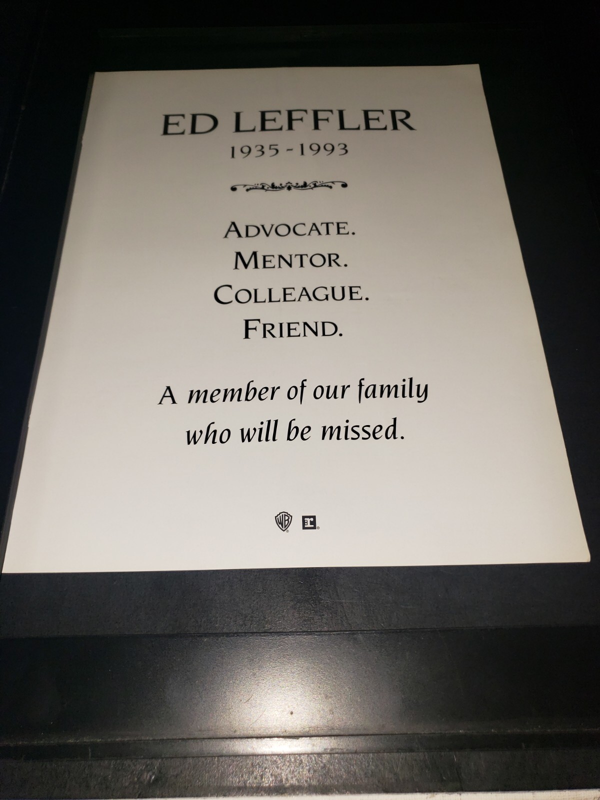 Ed Leffler Van Halen Rare Original Warner Bros. Memorial Promo Poster ...