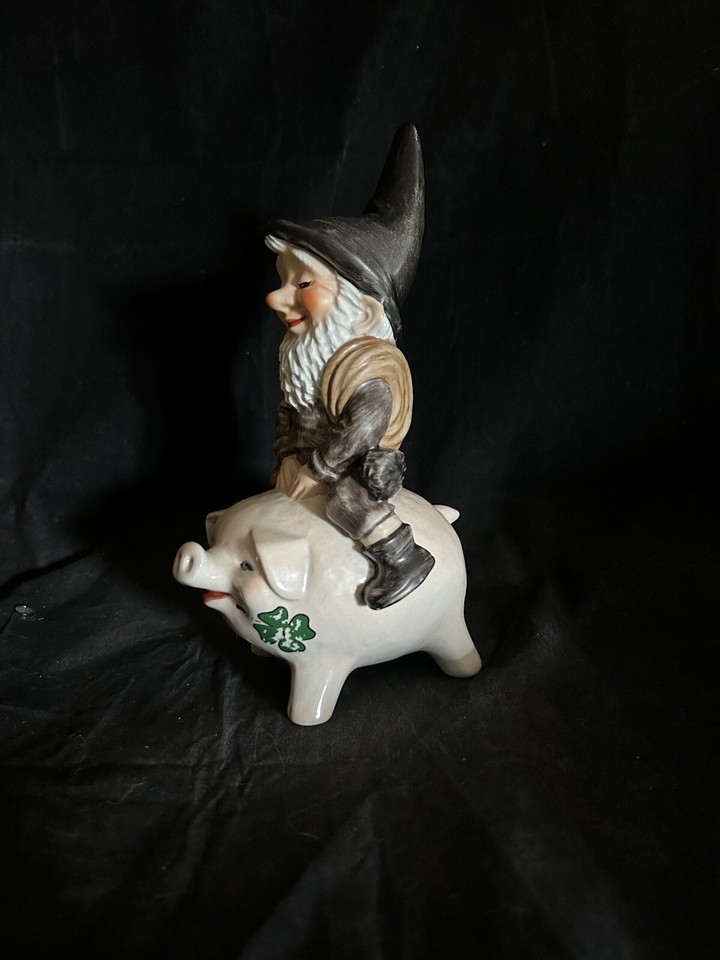 Goebel's Co-Boy Chuck Riding Lucky Pig Gnome | eBay