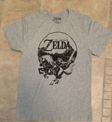 The Legend Of Zelda Gray w/ Black Shirt Adult M Medium NEW Nintendo | eBay