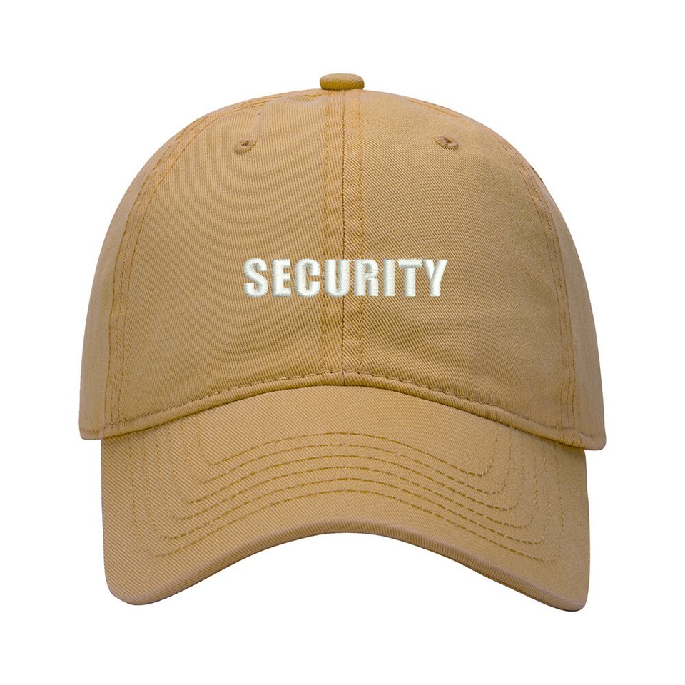 Baseball Cap Men Security Embroidered Washed Cotton Dad Hat Unisex ...