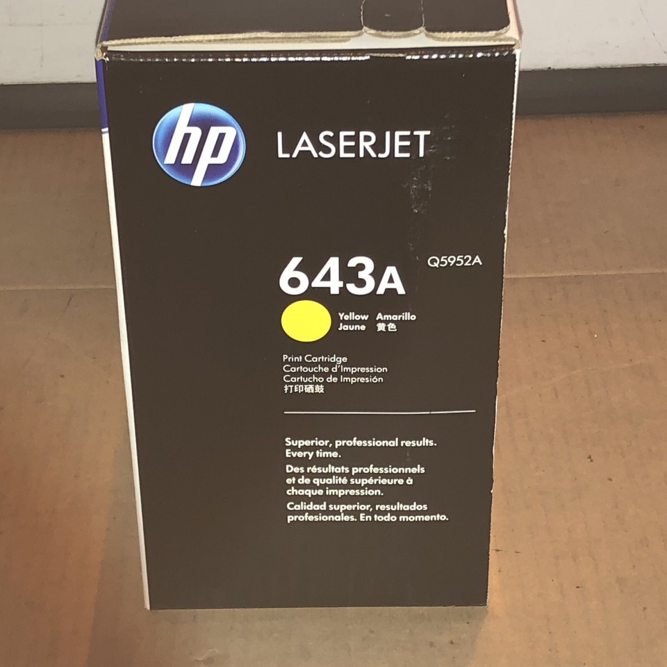 NEW HP LaserJet Q5952A Yellow Toner Cartridge 643A SEALED BOX | eBay