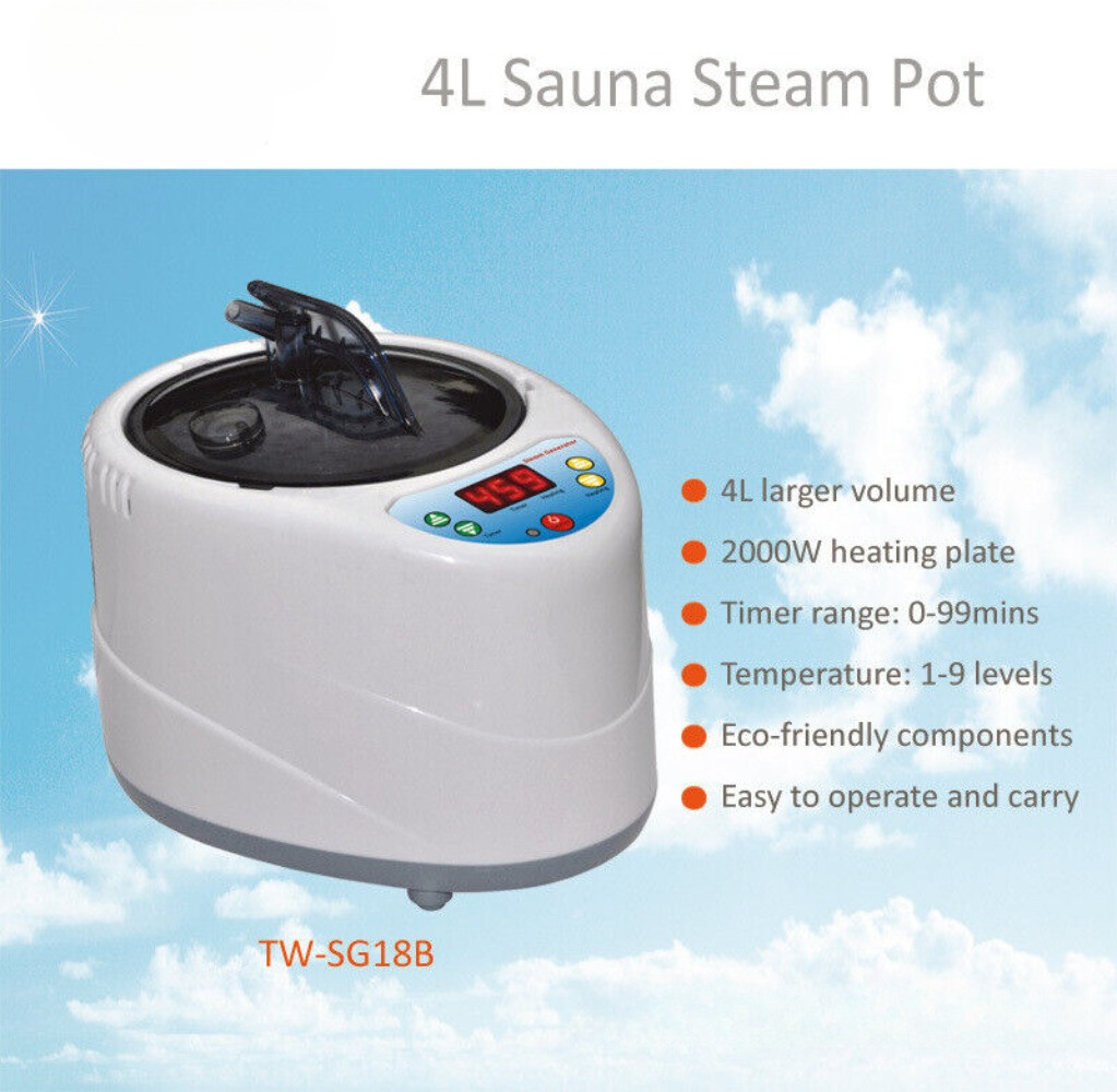 4L 2000W 110/220V Sauna Steamer Machine Remote Stainless Steel Pot For ...