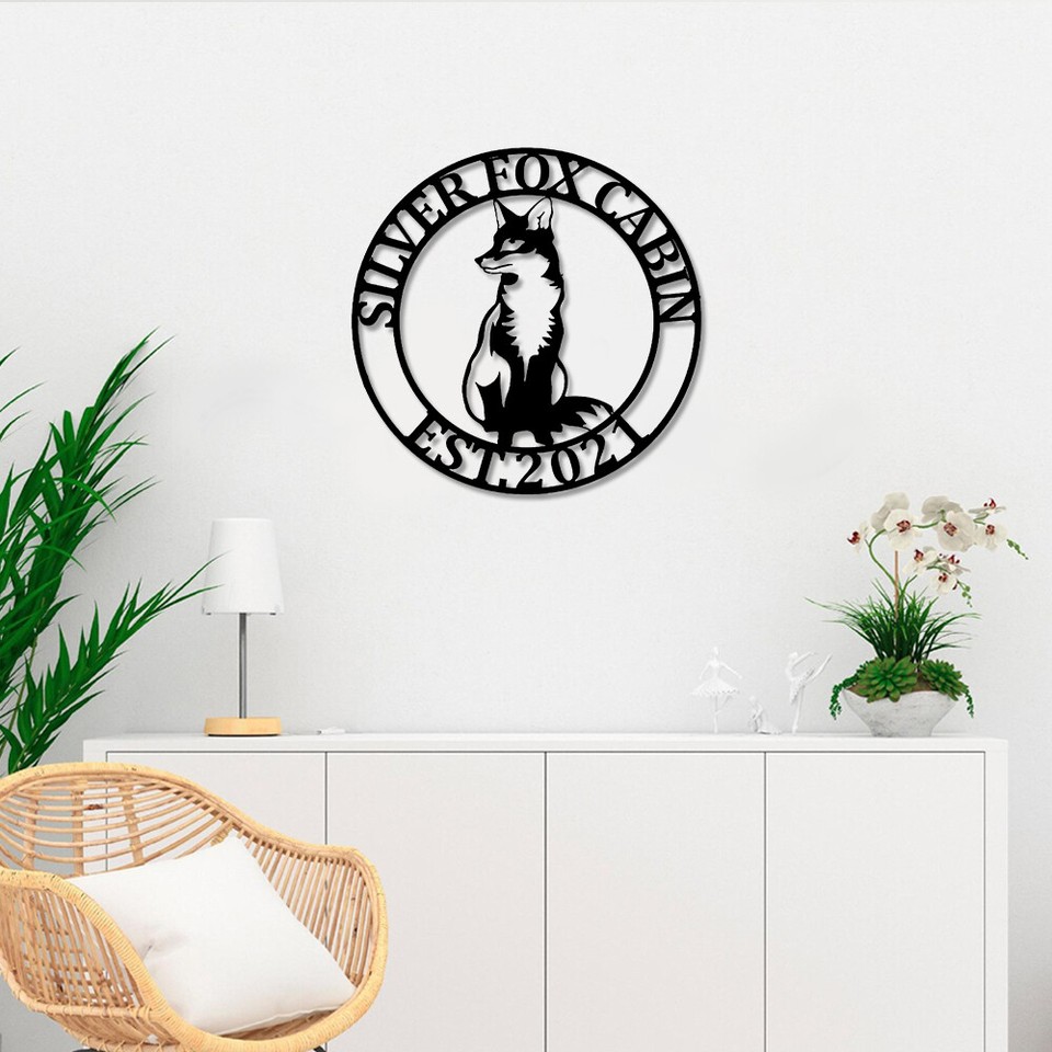 Personalized Fox Metal Sign, Fox Cabin Wall Art Decor Fox Sign | eBay