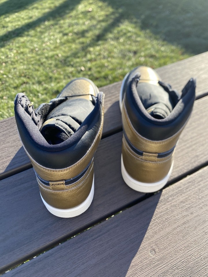 Nike Air Jordan 1 Men Size 10 Black/Metal Gold Sail DZ5485-071 Size M10 ...