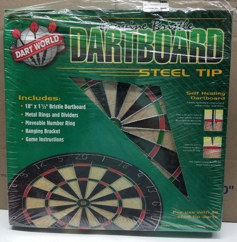 Dart World Bristle Genuine Steel Tip Dart Board in original box | eBay