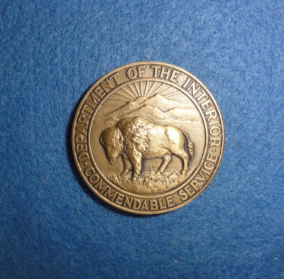 U.S. Department Of The Interior, Commendable Service Bronze Medal ...