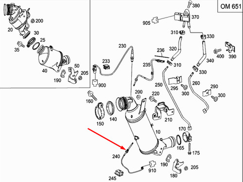 NEW MB C-CLASS W205 DPF TEMPERATURE SENSOR A0009056804 2.1 DIESEL | eBay