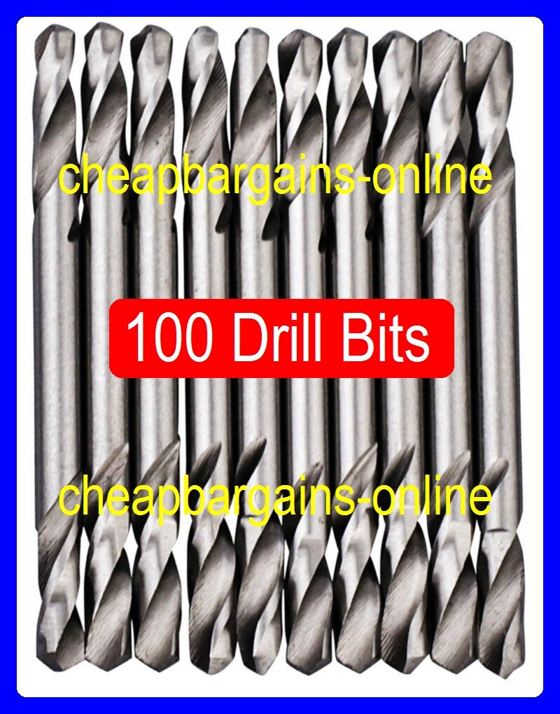 100 x 1/8" 3.2mm HSS DOUBLE ENDED DRILL BITS #30 TRADE QUALITY METAL ...