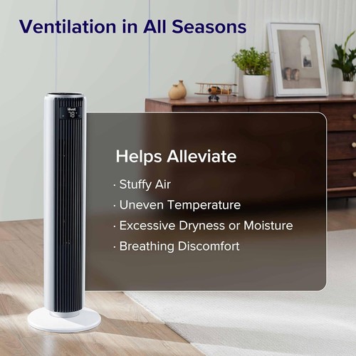 36" Tall 90° Oscillating Tower Fan for Bedroom - 28Db Quiet Floor ...