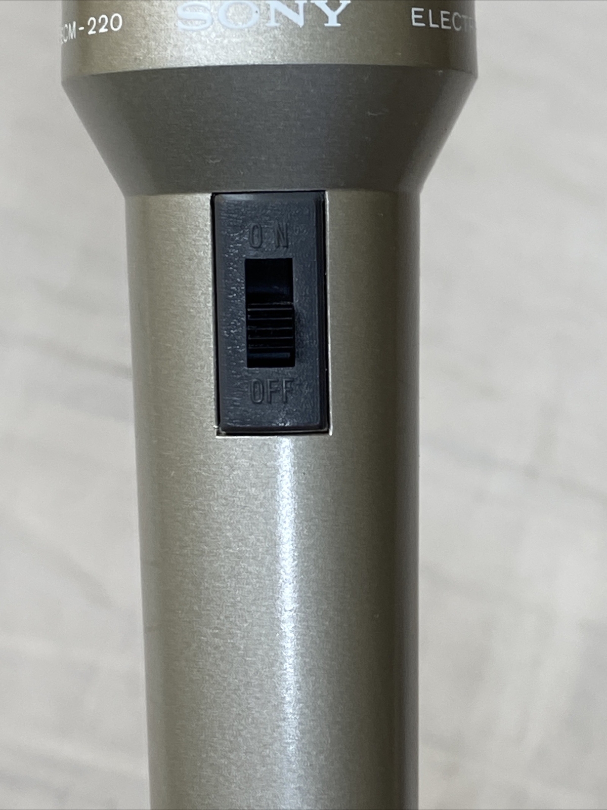 SONY ECM-220 ELECTRET CONDENSER MICROPHONE Vintage Gold Tone Amp Mic ...