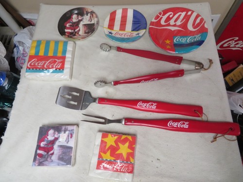 COCA COLA BARBECUE TONGS SET PLUS PLATES AND NAPKINS ALL NE | eBay