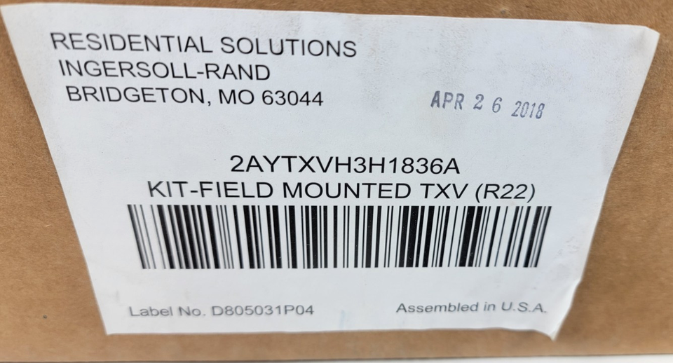 TRANE 2AYTXVH3H6060A FIELD MOUNTED TXV KIT, R-22 | eBay
