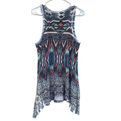 Vocal Womens Tunic Tank Top Extra Large XL Beaded Knit Stretchy Aztec ...