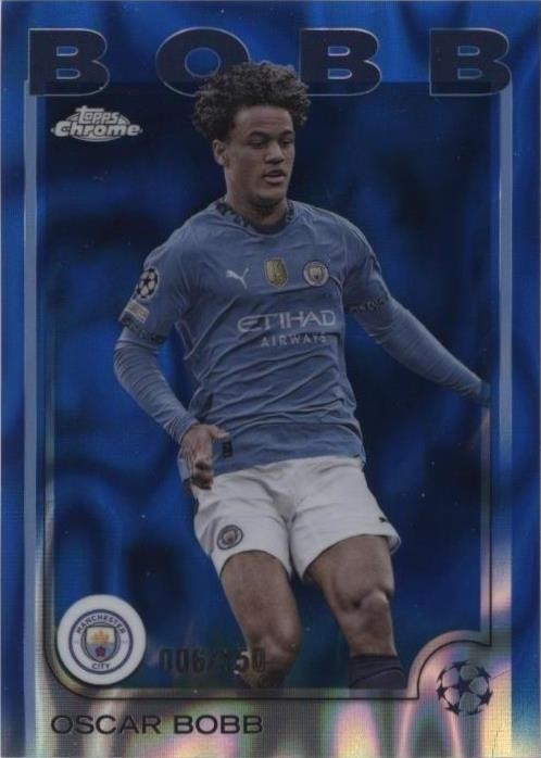 2024-25 Topps Chrome Uefa Club Competitions - Oscar Bobb #91 Blue Lava ...