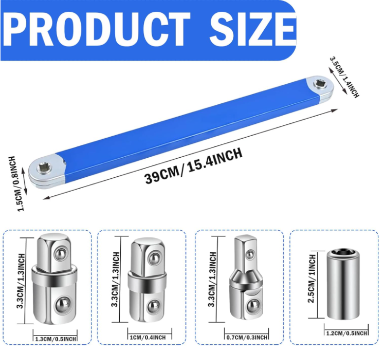 Offset Extension Wrench Set, Impact Ready Socket Extender Tool Blue | eBay